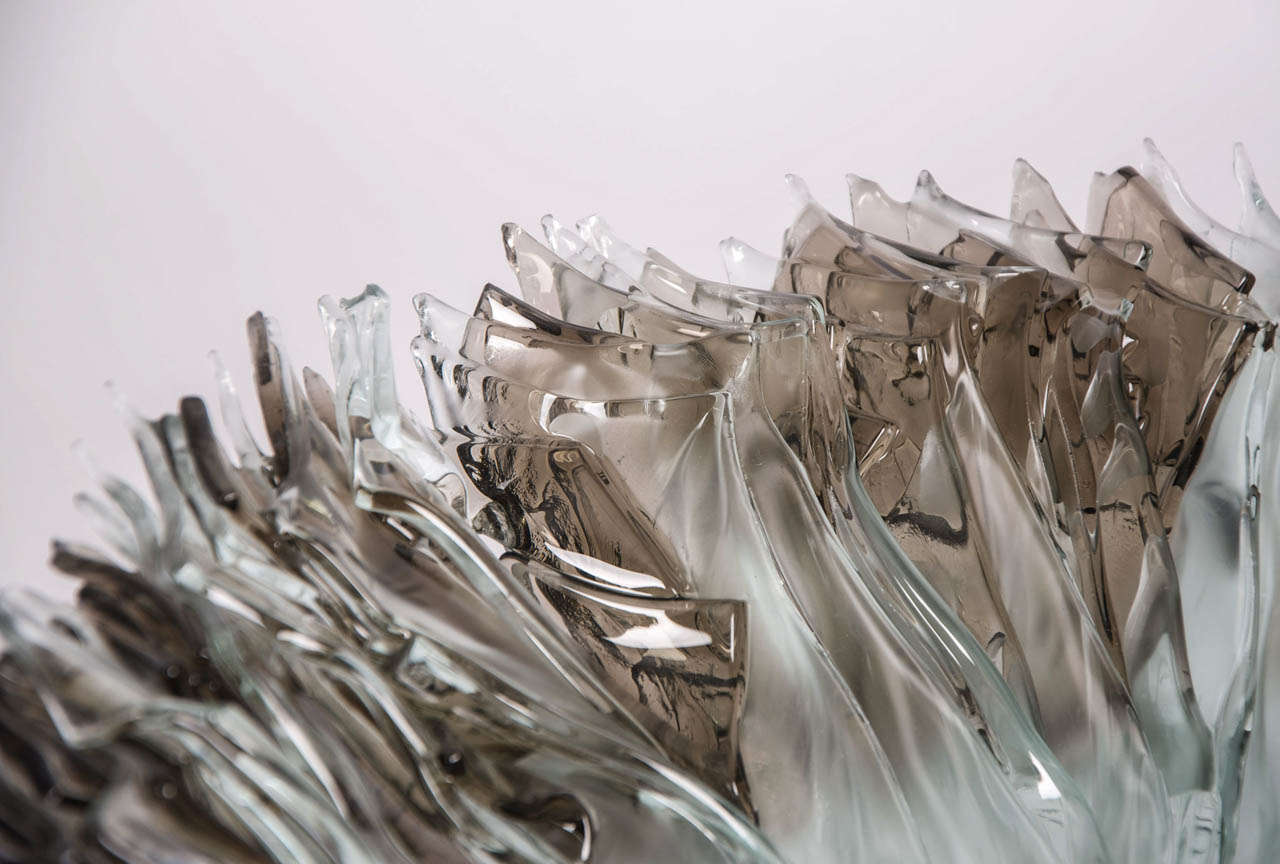 Bloom Bowl in Bronze, a bronze and clear glass centrepiece by Wayne ...