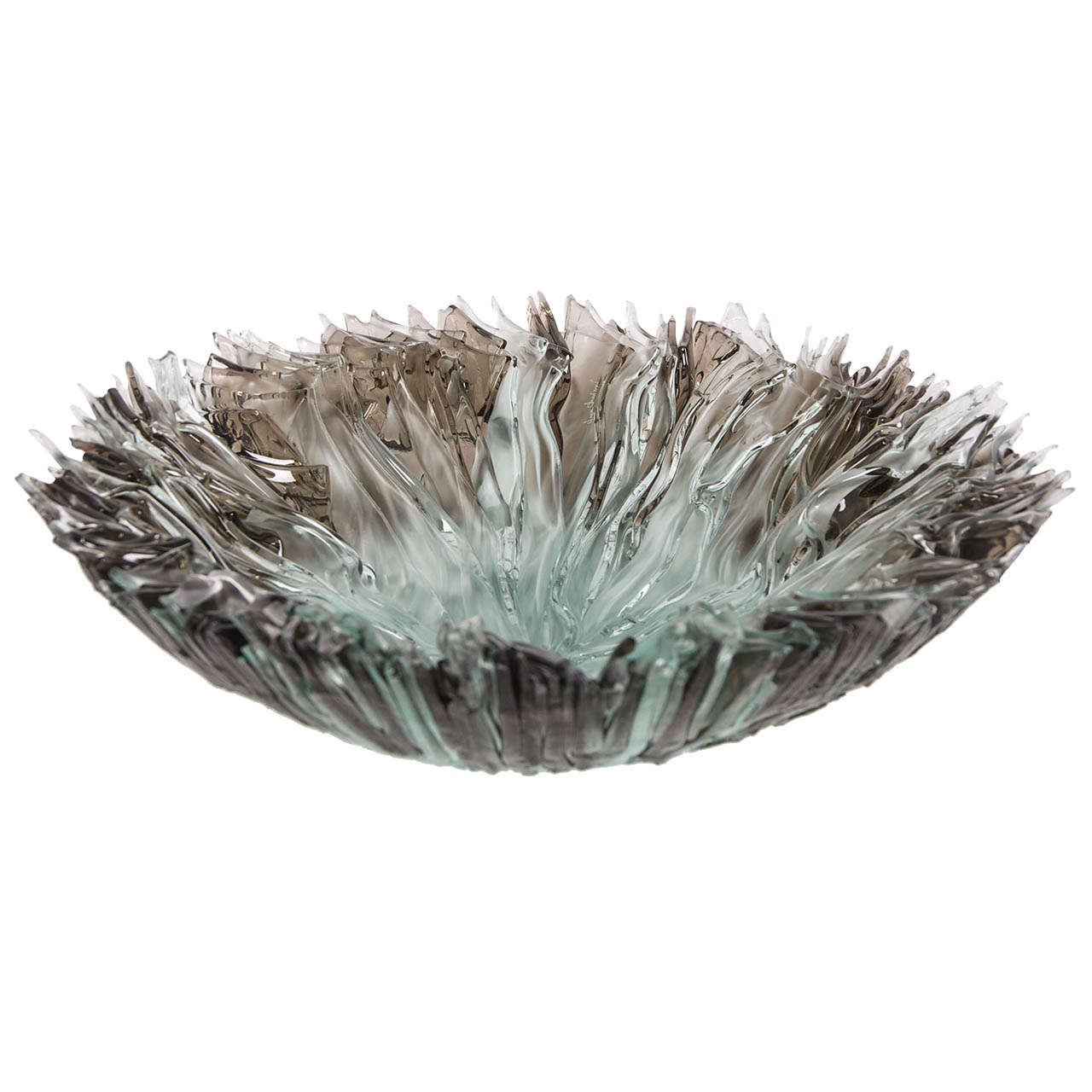 Bloom Bowl in Bronze, a bronze and clear glass centrepiece by Wayne ...