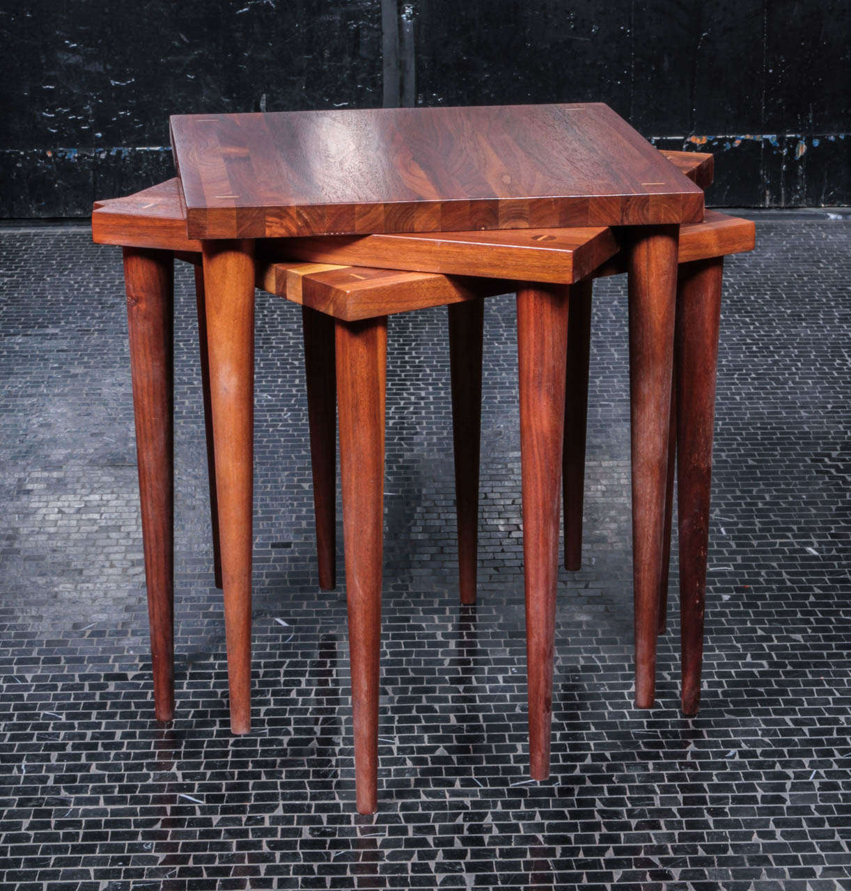 Set of 3 Solid Vintage Walnut Stacking Tables by Mel Smilow at 1stDibs ...