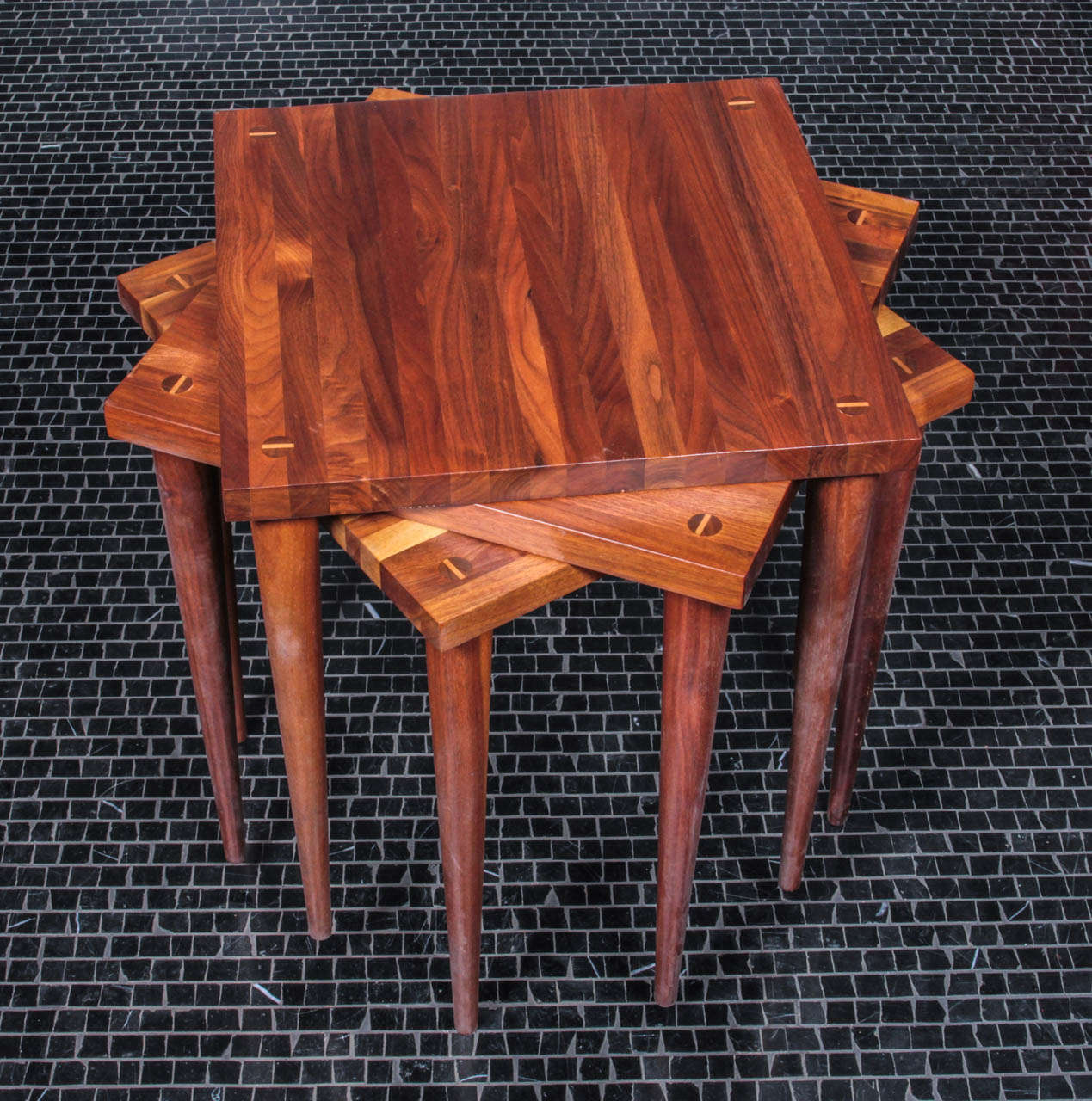 Set of 3 Solid Vintage Walnut Stacking Tables by Mel Smilow at 1stDibs ...