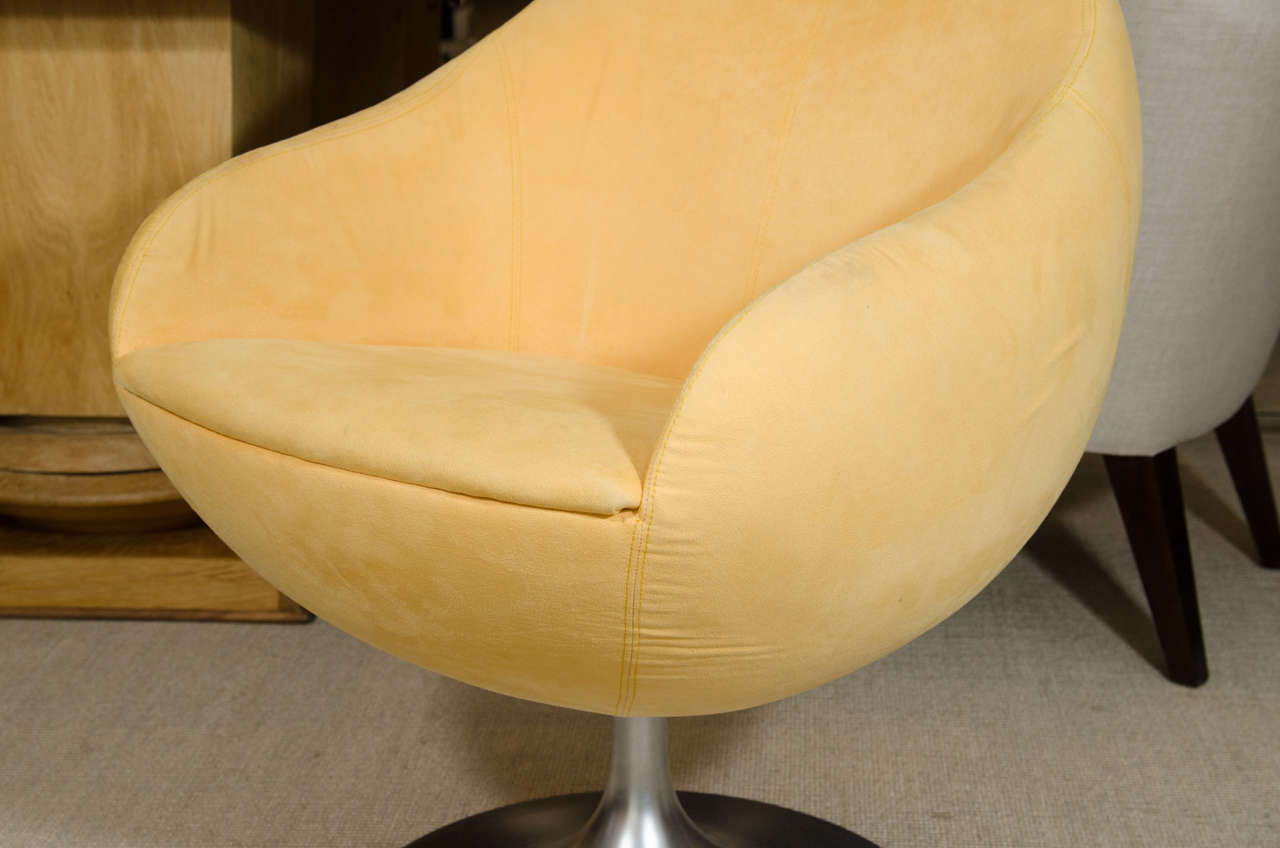 Set of Four Yellow Tulip Base Swivel Chairs by Borje Johansen, Sweden ...