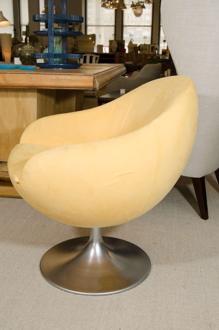 Set of Four Yellow Tulip Base Swivel Chairs by Borje Johansen, Sweden ...