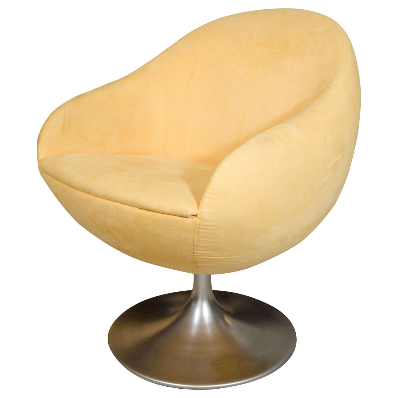 Set of Four Yellow Tulip Base Swivel Chairs by Borje Johansen, Sweden ...