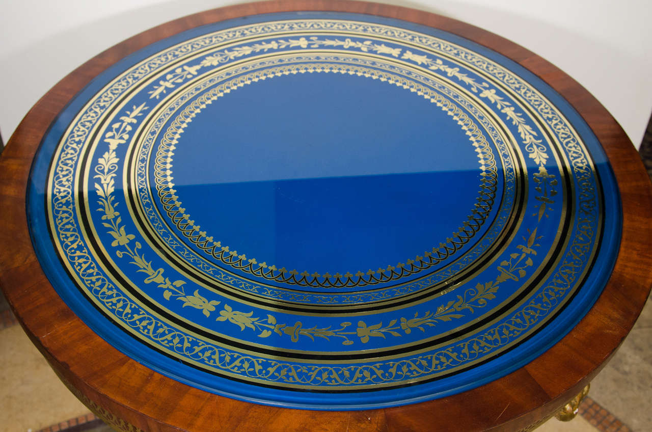 Eglomise and Griffen Monopodia Table at 1stDibs