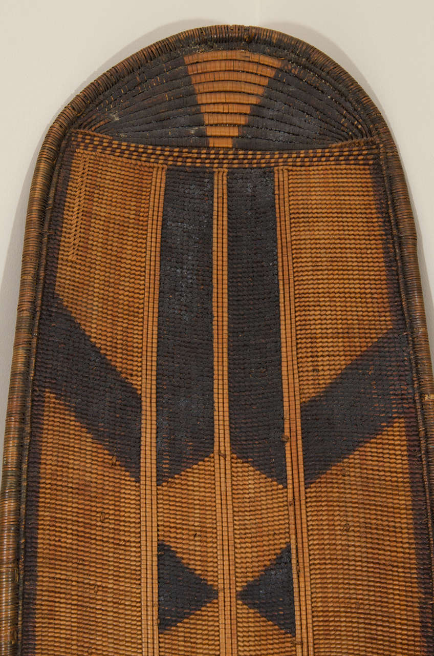 Early 20th Century African Poto Tribal Wicker Shield, Congo at 1stdibs