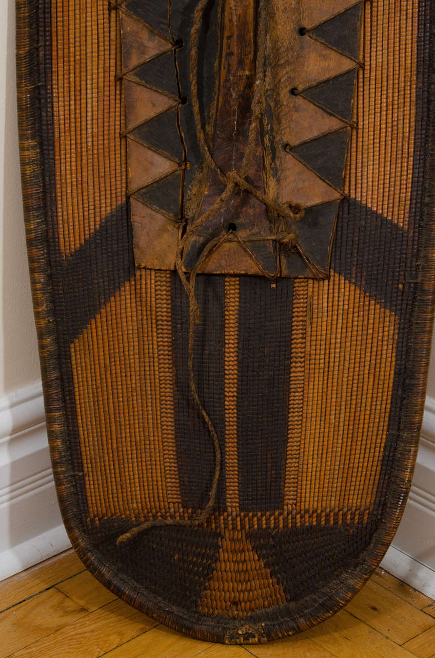Early 20th Century African Poto Tribal Wicker Shield, Congo at 1stdibs