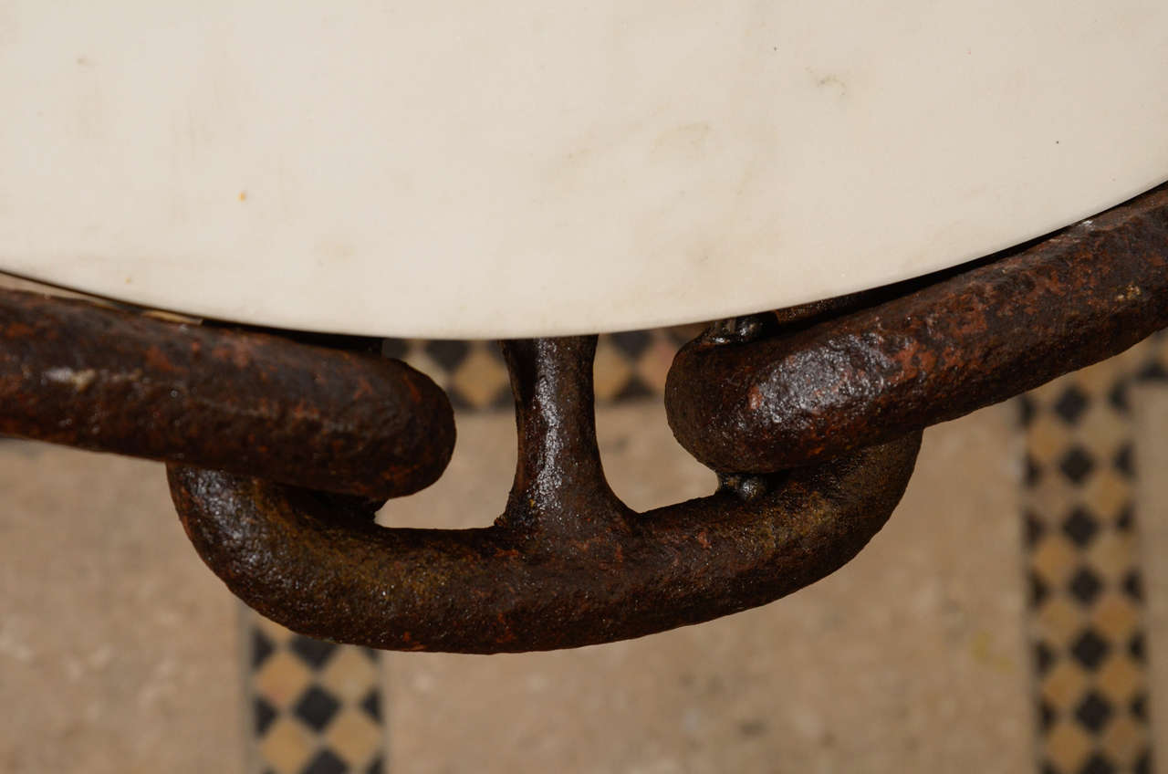 Boat Anchor Chain Table with Reclaimed Marble at 1stDibs | anchor table ...