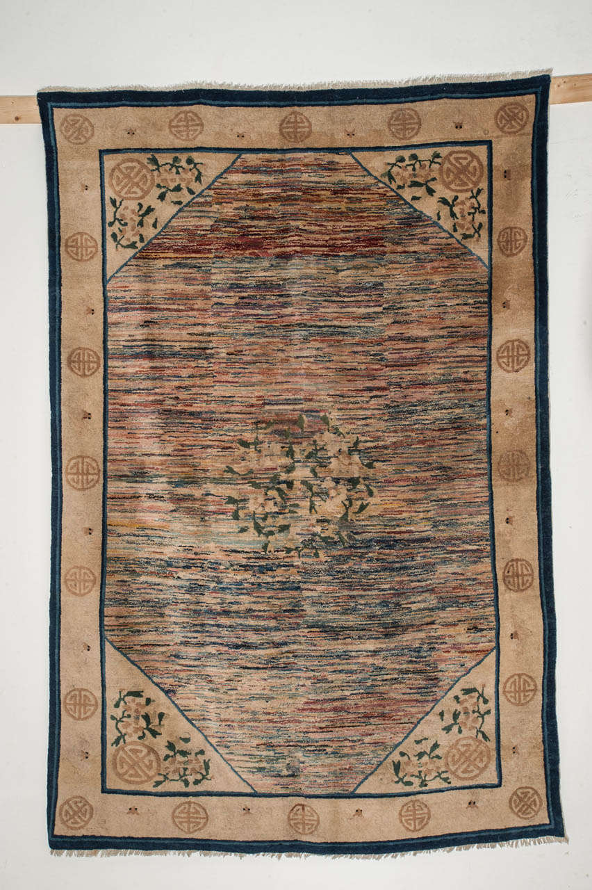 Antique Chinese Rug with Abstract Design For Sale at 1stDibs