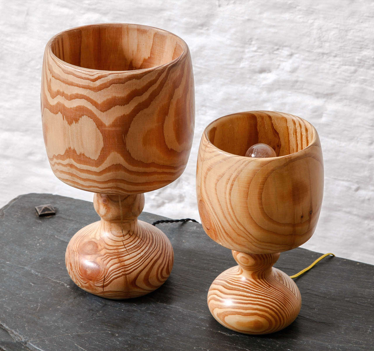 Vintage Wooden Uplighters at 1stDibs