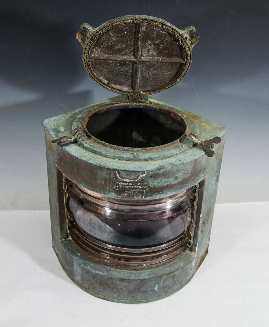 Antique Pair of Ship Lanterns with Original Red and Green Lenses For ...