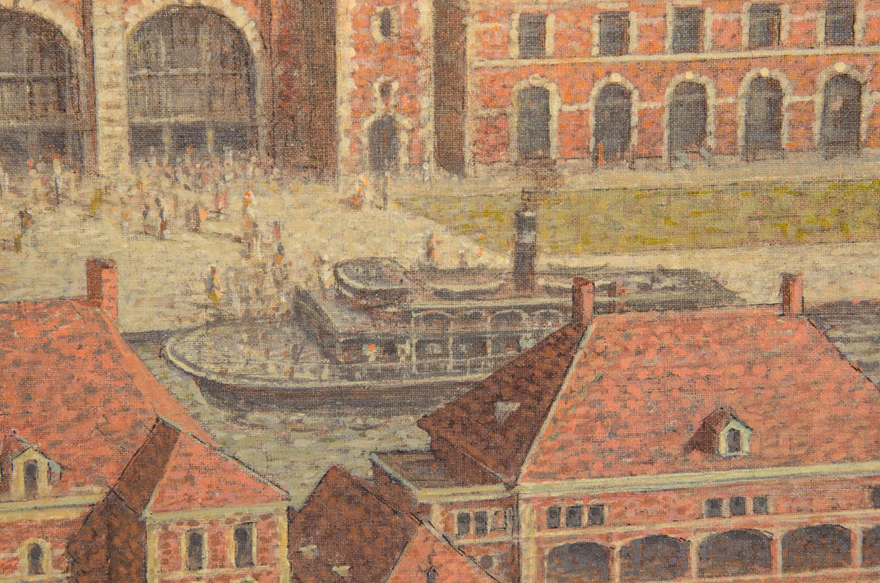 Vintage Painting of Ellis Island by Artist Harry K. Davis at 1stDibs ...