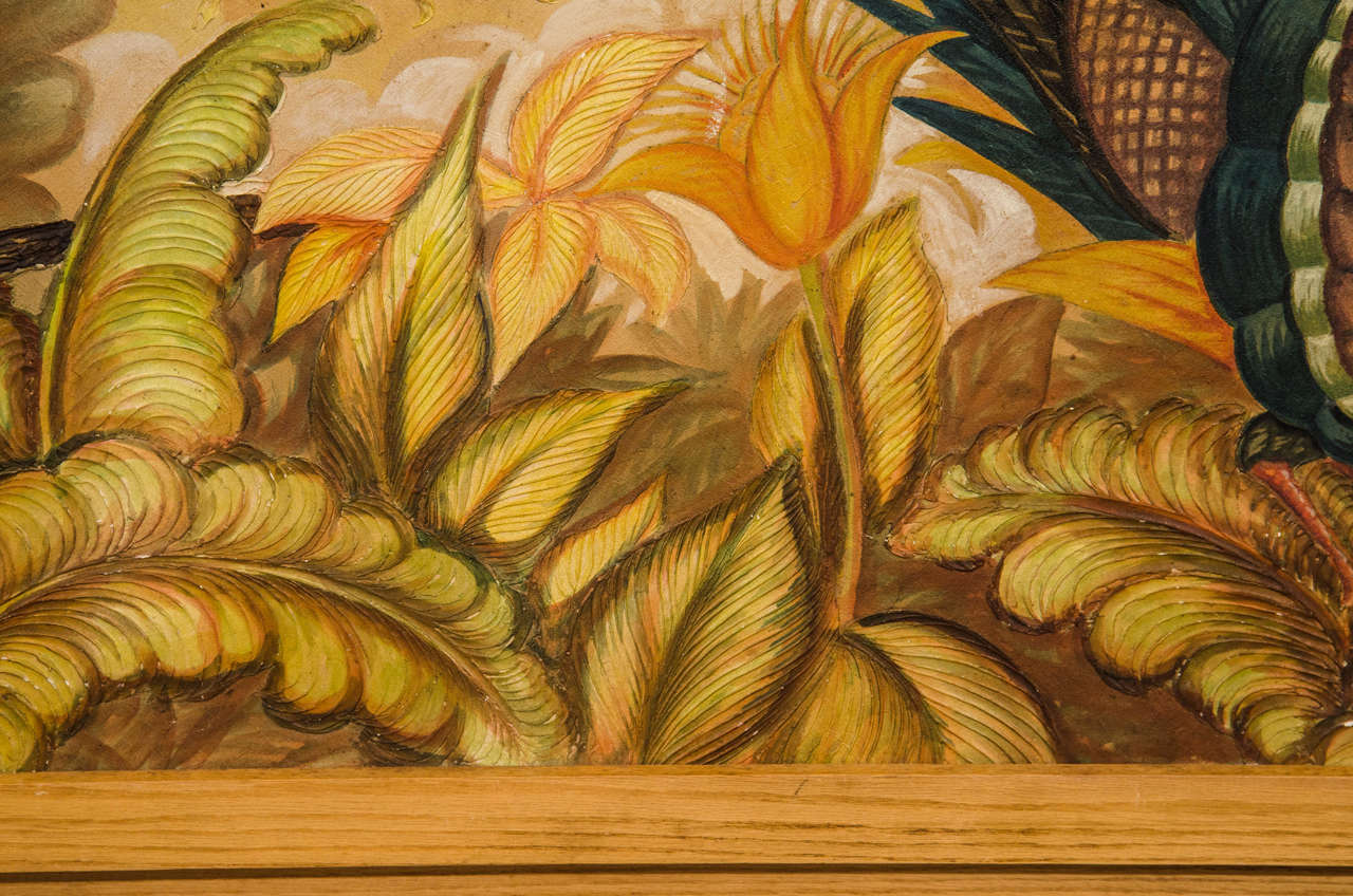 French Art Deco Signed Painting on Panel "Tropical Birds" at 1stDibs ...