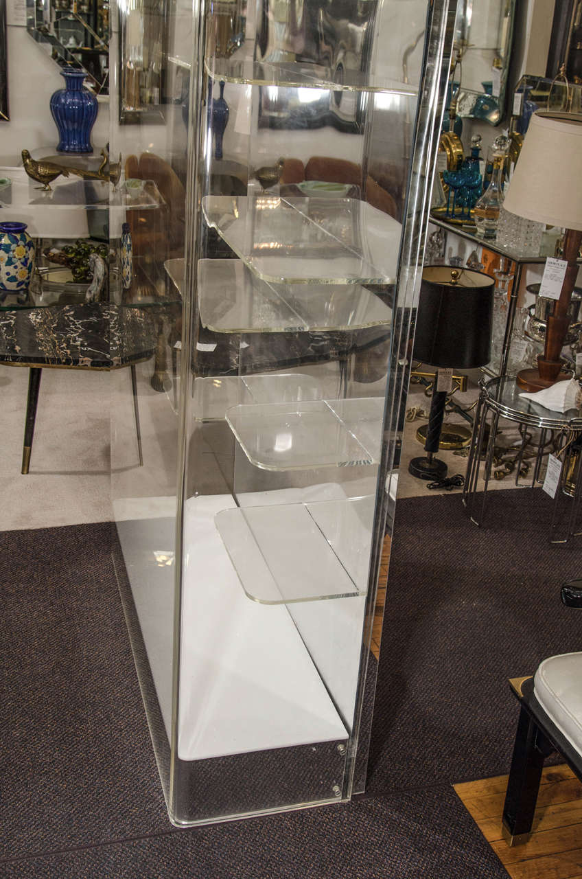 Stunning Les Prismatiques Free Floating Lucite Shelves and Mirror Wall ...