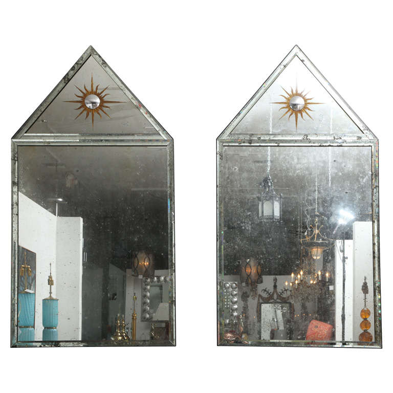 Distressed Mercury Glass Mirrors at 1stDibs | mercury glass mirror tiles