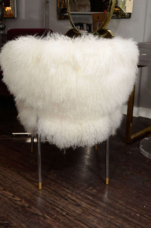 Custom Mongolian Fur Chair For Sale at 1stDibs