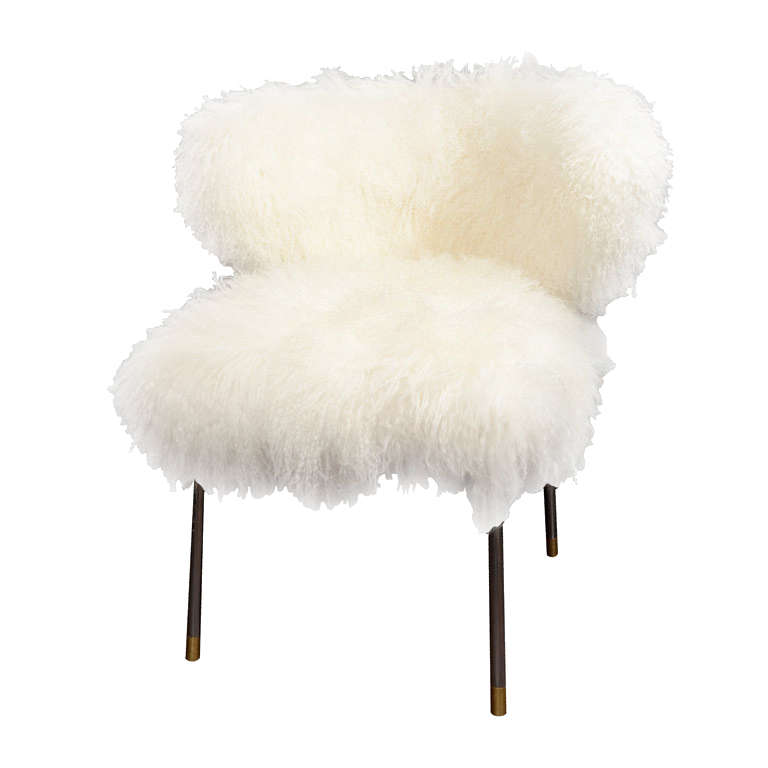 Custom Mongolian Fur Chair For Sale at 1stDibs | mongolian lamb chair ...