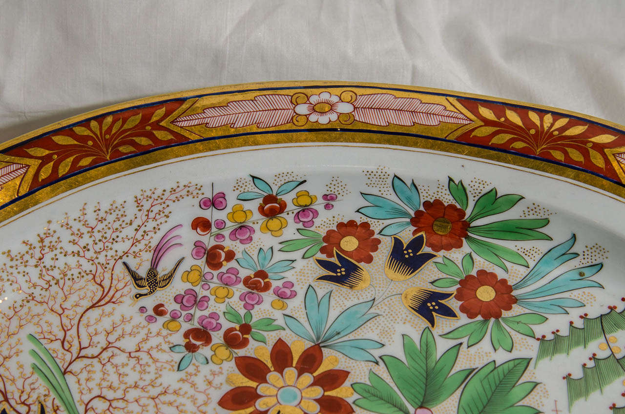 A Large Barr Flight Barr Worcester "Fence" Pattern Platter at 1stDibs