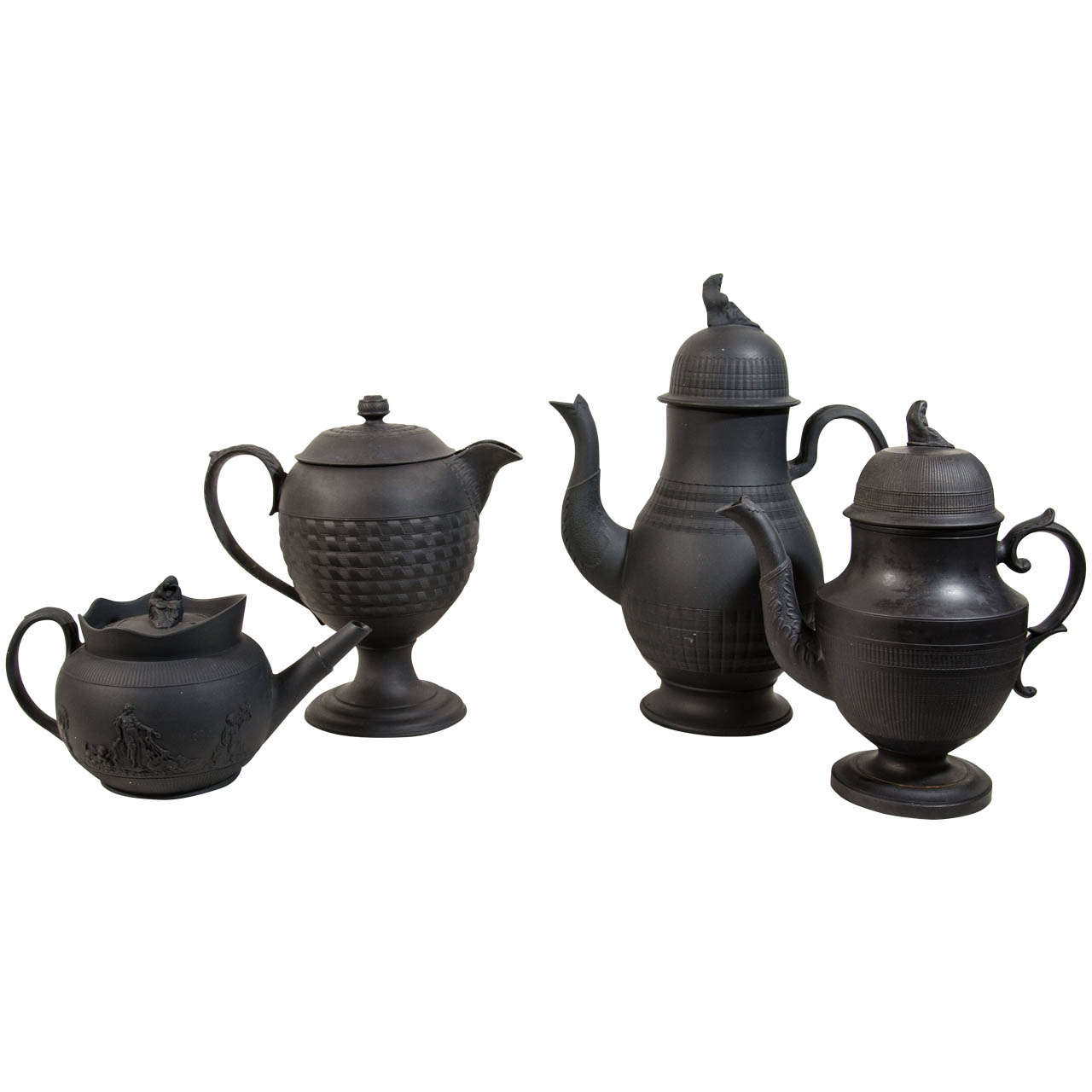 A Collection of Black Basalt Tea and Coffee Pots at 1stDibs
