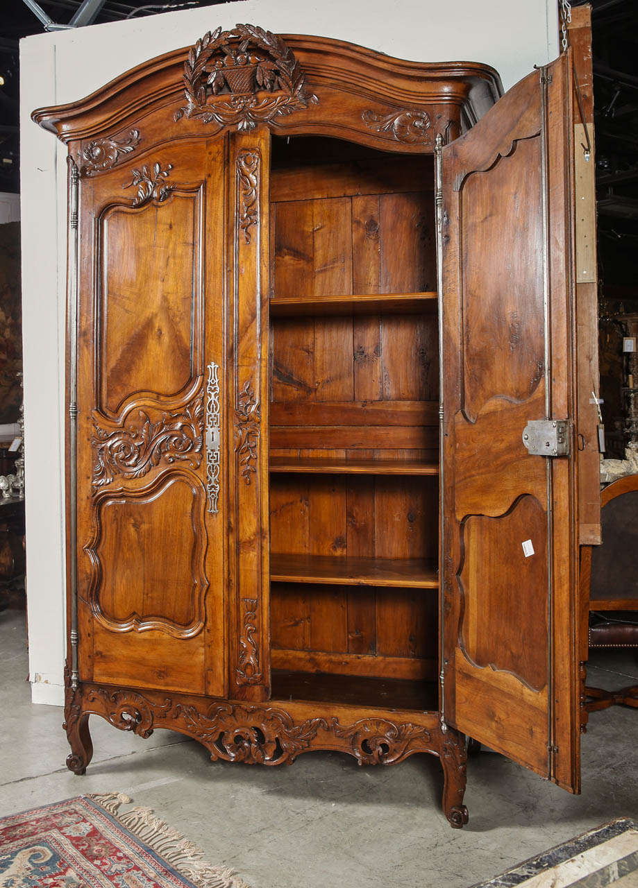 18th Century Walnut Wood Armoire- Nimes, France - Louis XV, Signed "IG ...