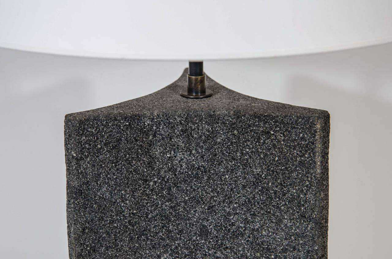 Near Pair of Composition Stone Lamps at 1stDibs