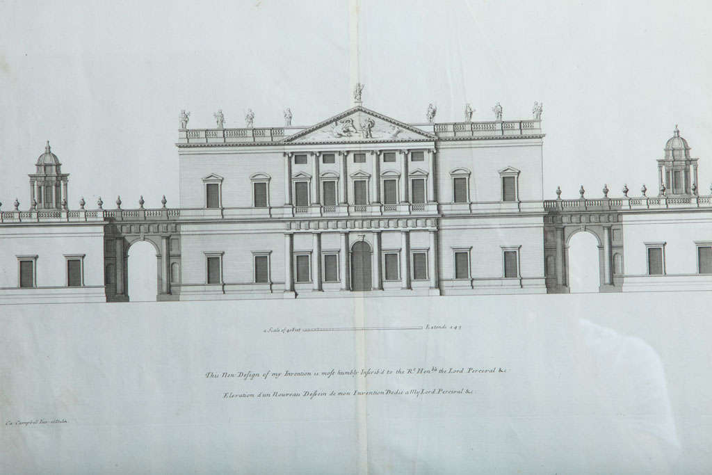 architectural Engraving by Colen Campbell For Sale at 1stDibs