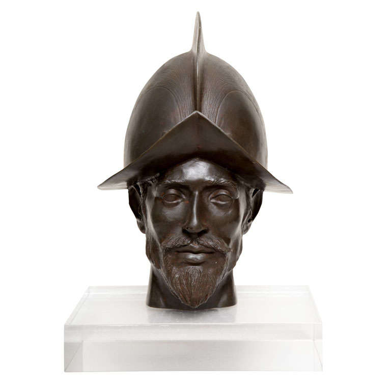 Bronze Conquistador Head Sculpture of Balboa at 1stDibs