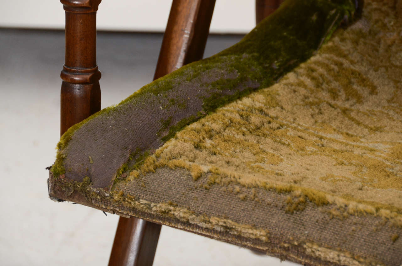 English Walnut Folding Campaign Chair For Sale at 1stDibs | leather ...