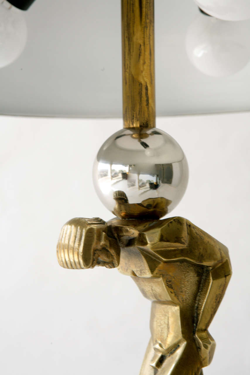 Cast Brass and Marble Atlas Lamp at 1stDibs | atlas lighting chicago
