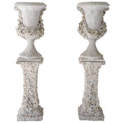 Grotto Style Shell Encrusted Urns on Pedestals at 1stDibs | venetian ...