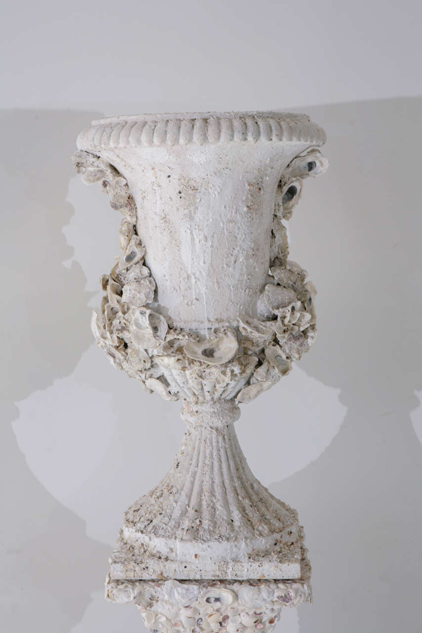 Grotto Style Shell Encrusted Urns on Pedestals at 1stDibs | venetian ...