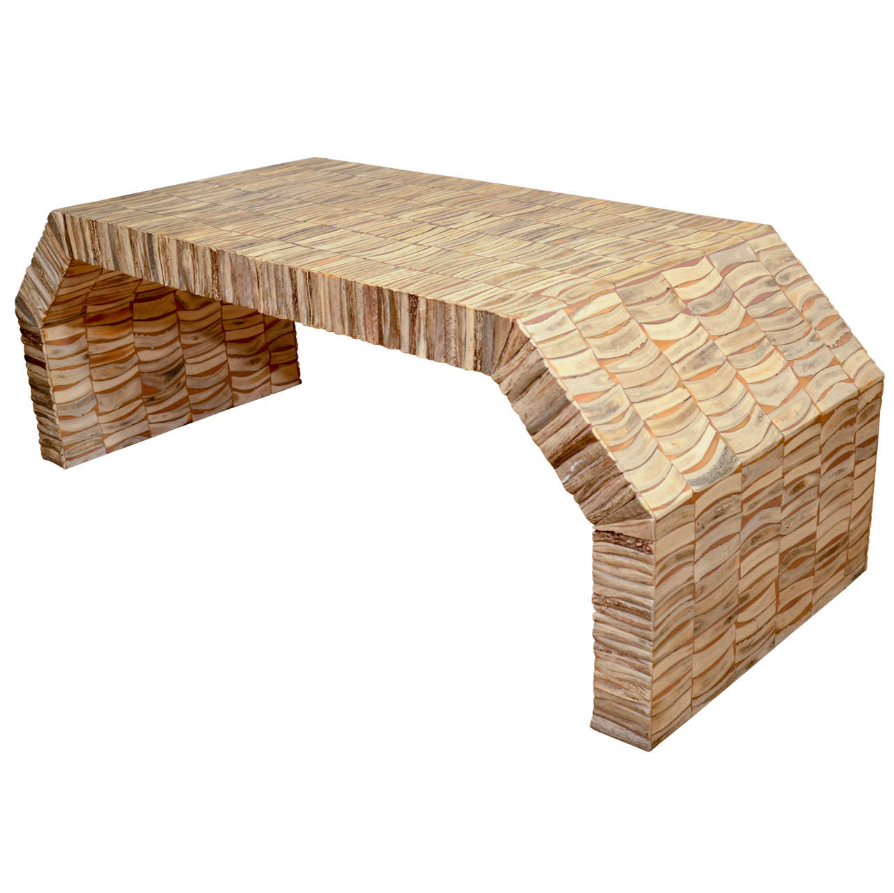Inlaid Bone Veneer Angled Waterfall Coffee Table at 1stDibs | waterfall ...