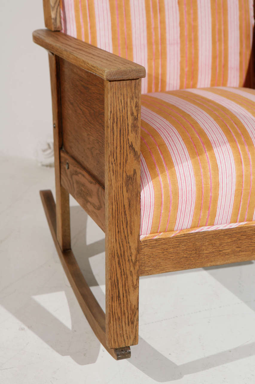 Late 19th Century American Craftsman Mission Style Oak Rocking Chair at ...