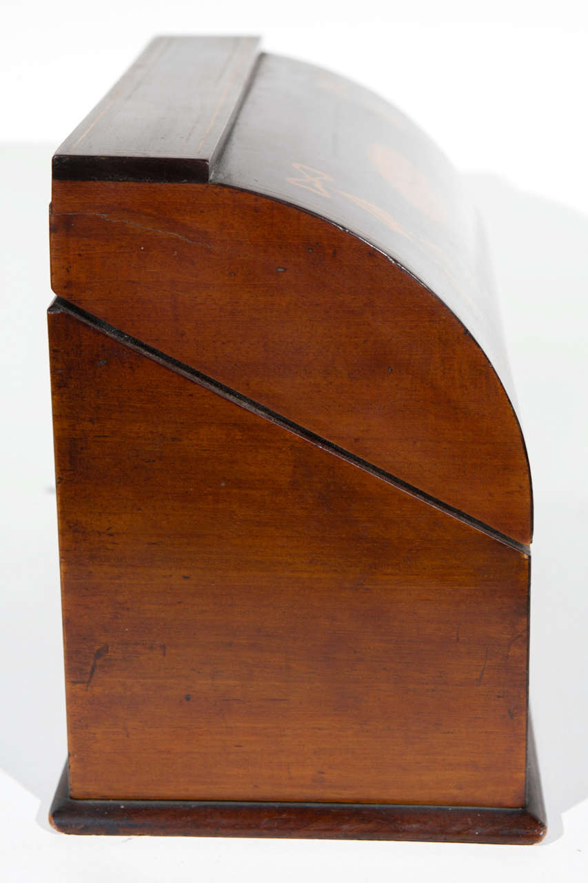 19th Century English Inlaid Letter Box Signed by Maker For Sale at 1stDibs