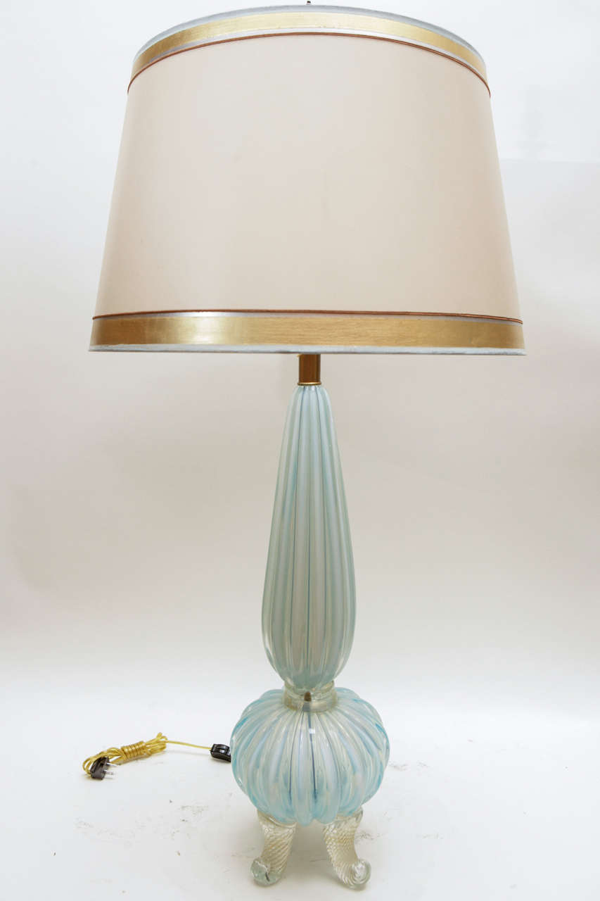 1940s-1950s Single Italian Murano Glass Lamp at 1stDibs