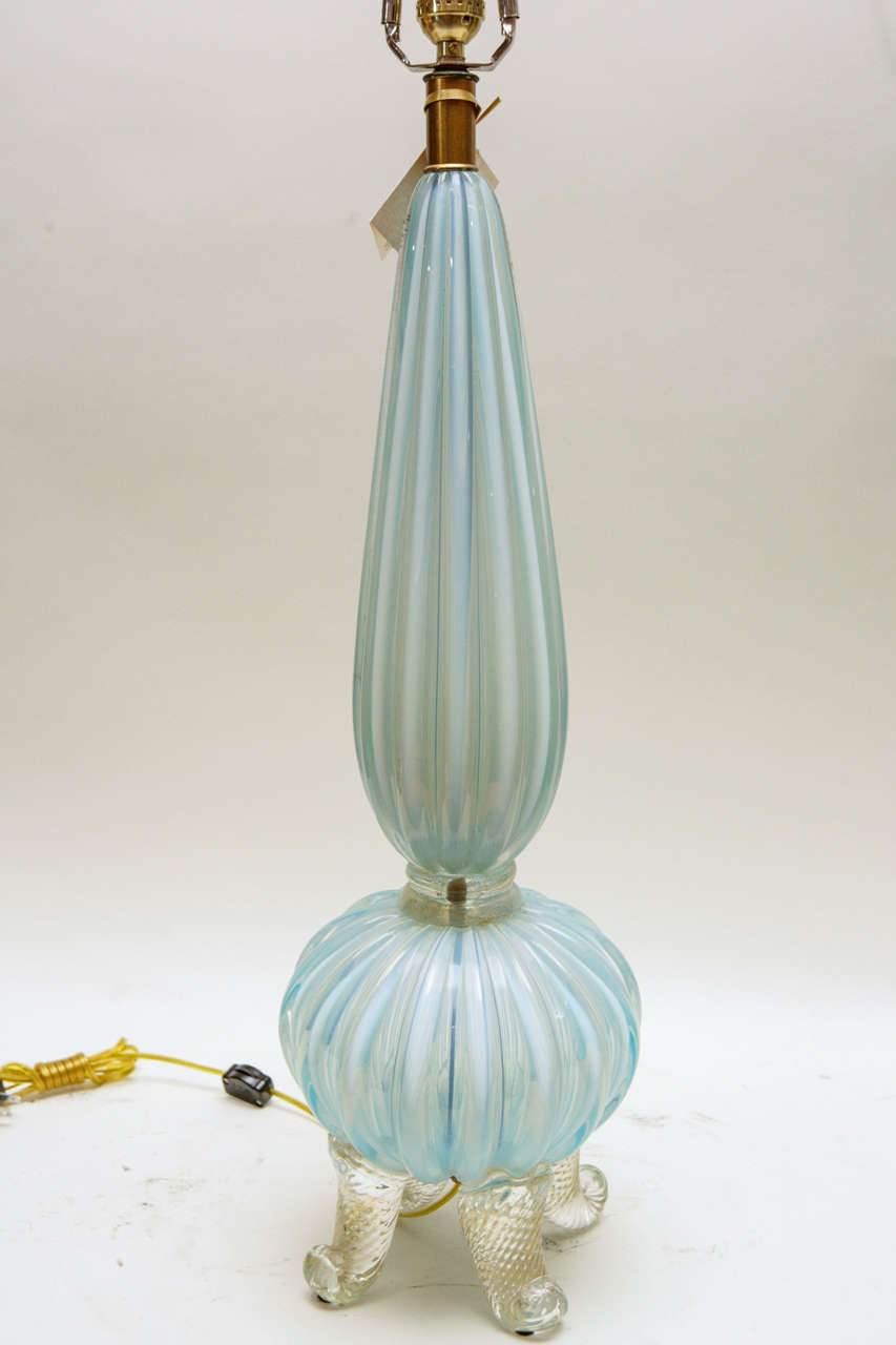 1940s-1950s Single Italian Murano Glass Lamp at 1stDibs