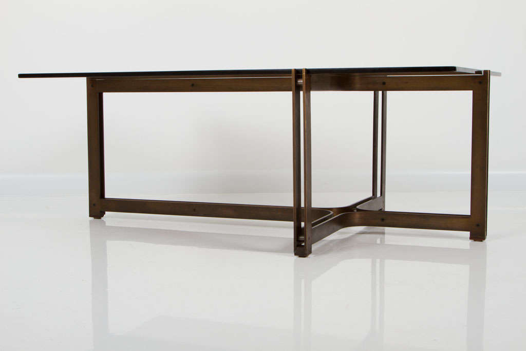 American Bronze Cruciform Base Cocktail Table by Roger Sprunger for ...