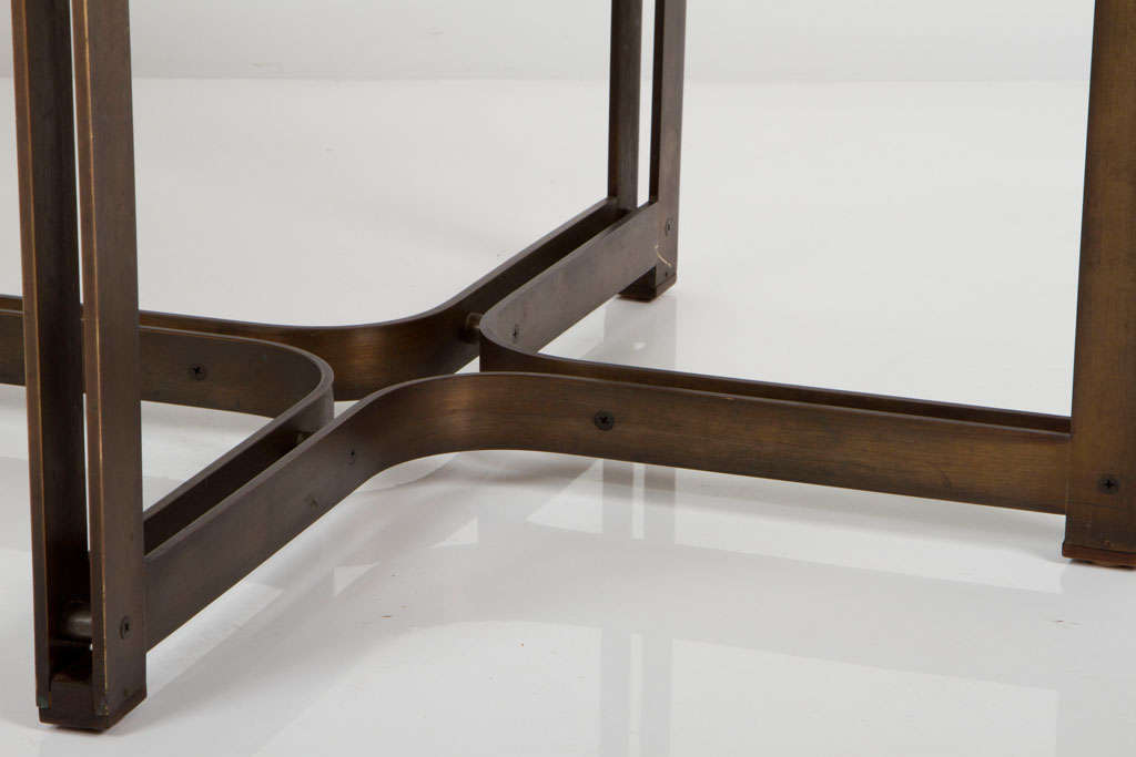 American Bronze Cruciform Base Cocktail Table by Roger Sprunger for ...