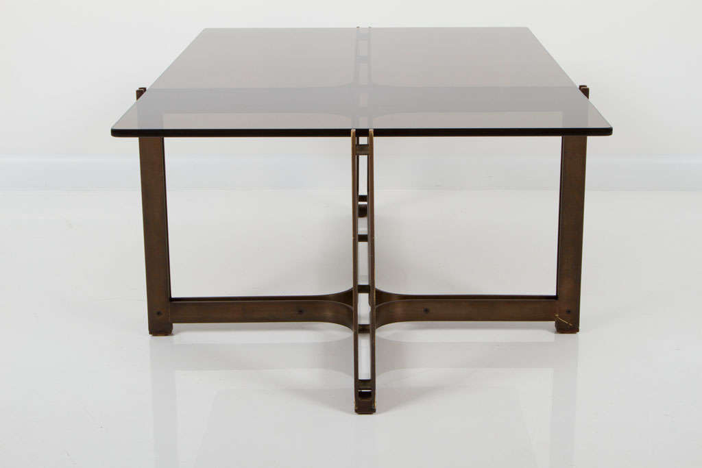 American Bronze Cruciform Base Cocktail Table by Roger Sprunger for ...