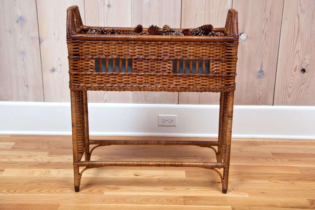 Antique Reed Wicker Flower Stand at 1stDibs | flower wicker shelf ...