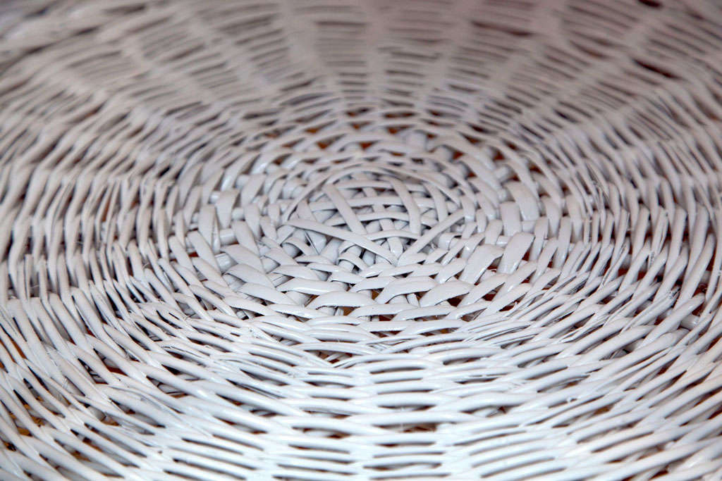 Round Wicker Table at 1stDibs