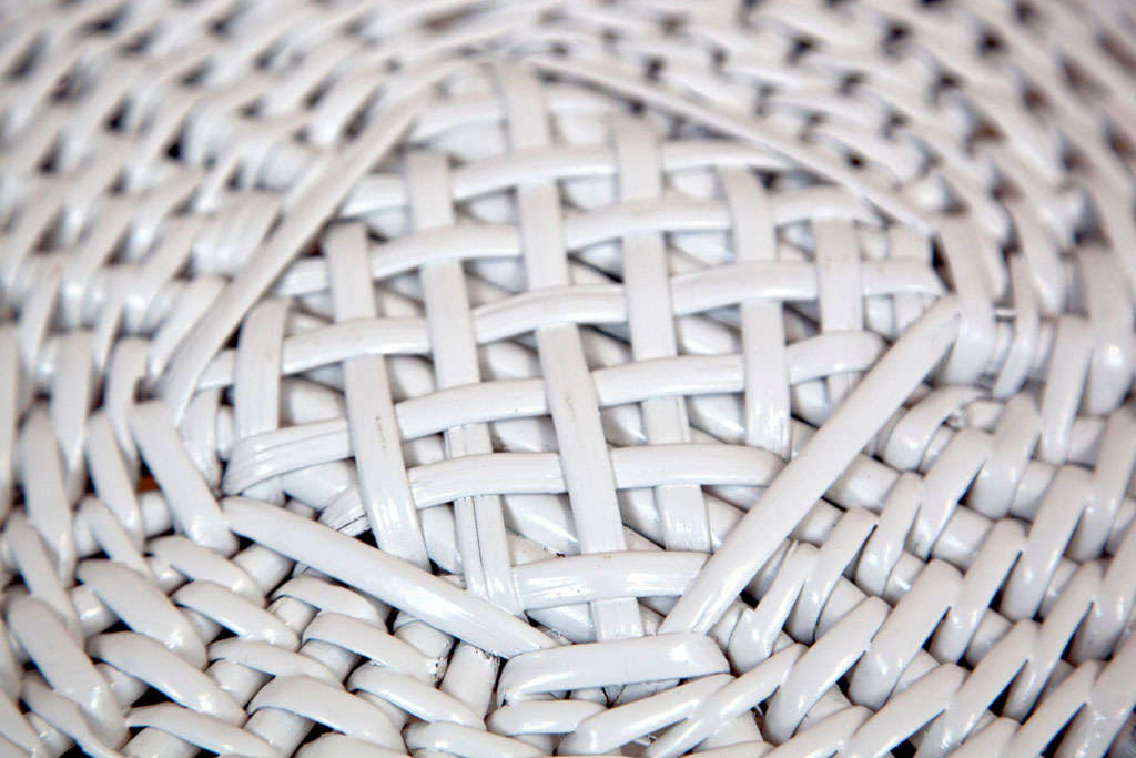 Round Wicker Table at 1stDibs