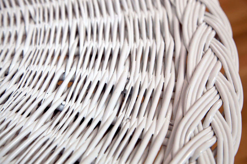 Round Wicker Table at 1stDibs