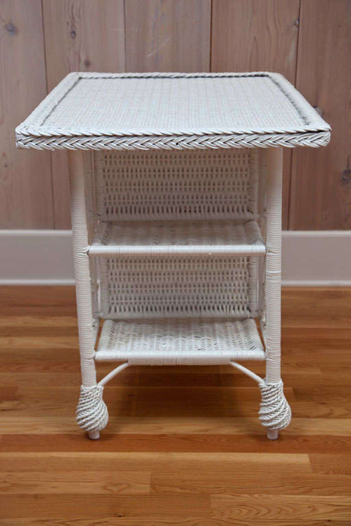 Antique Wicker Library Table at 1stDibs | antique wicker table with oak ...