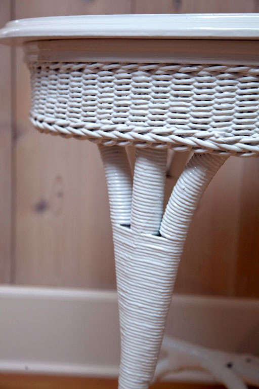 Oval Wicker Table at 1stDibs | antique wicker table, vintage wicker ...