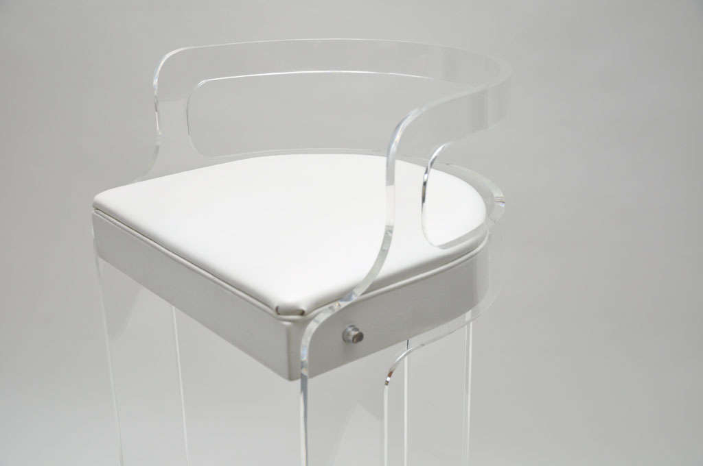 LUCITE BAR STOOLS - SET OF 3 at 1stDibs
