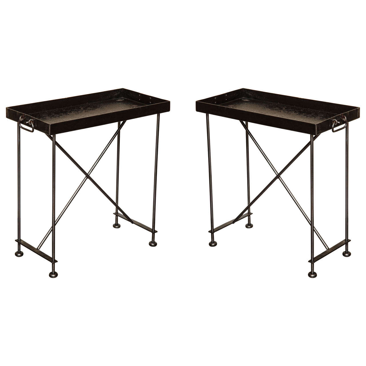 Pair of Steel Tray Tables at 1stDibs