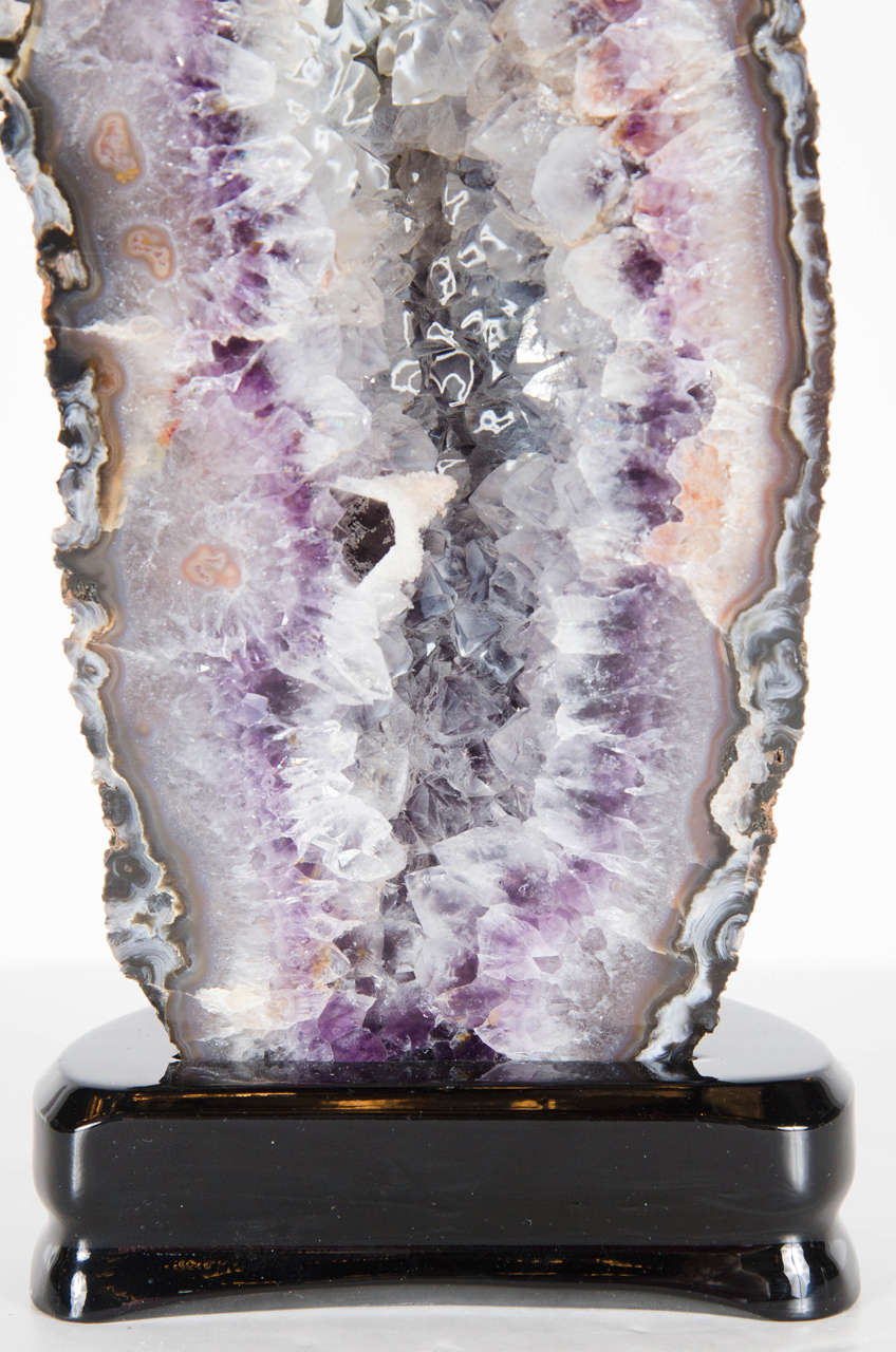 Exquisite Sliced Organic Geode Specimen in Hues of Amethyst and Grey at ...