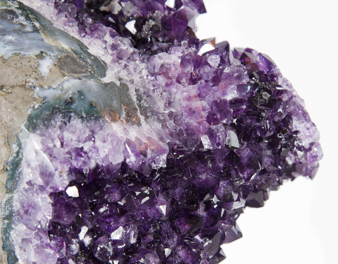 Fabulous Amethyst Rock Specimen With Thick Custom Lucite Base at 1stDibs