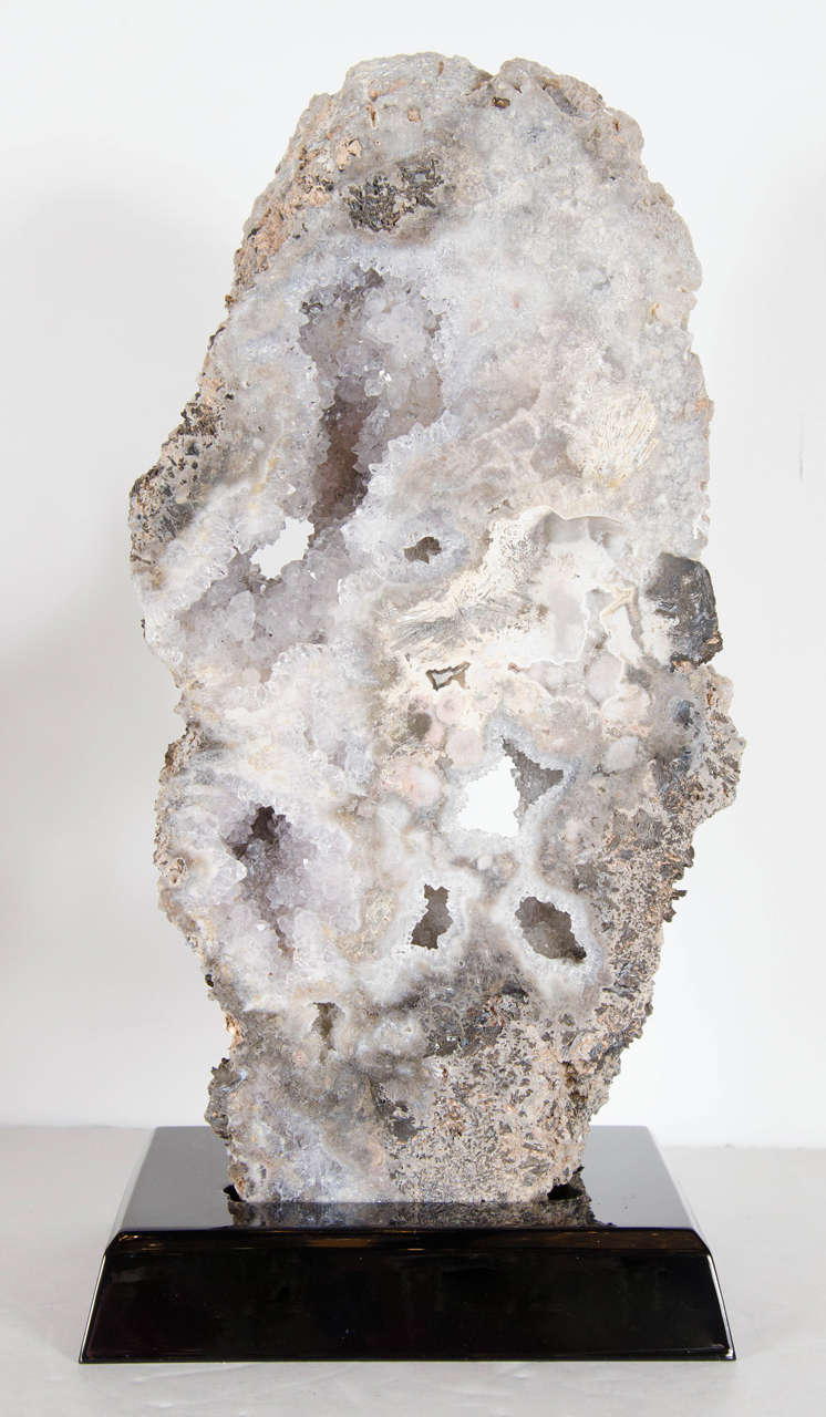 Phenomenal Organic Stone Geode Crystal Specimen on Ebonized walnut ...