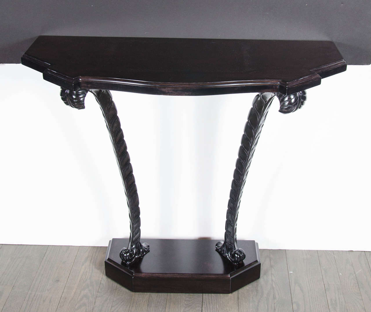 1940s Hollywood Regency Plume Console Table by Grosfeld House at 1stDibs